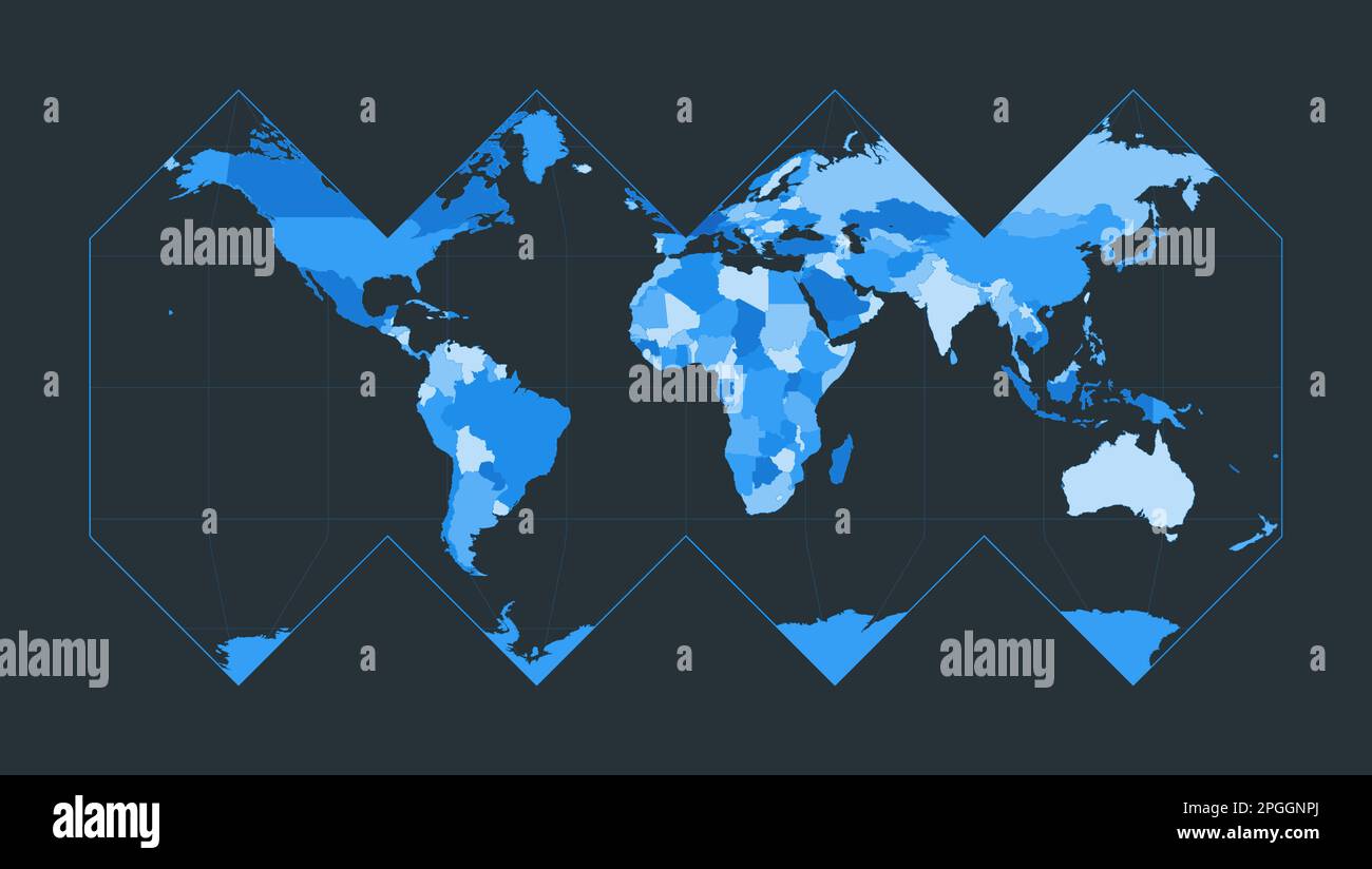 World Map. HEALPix projection. Futuristic world illustration for your ...