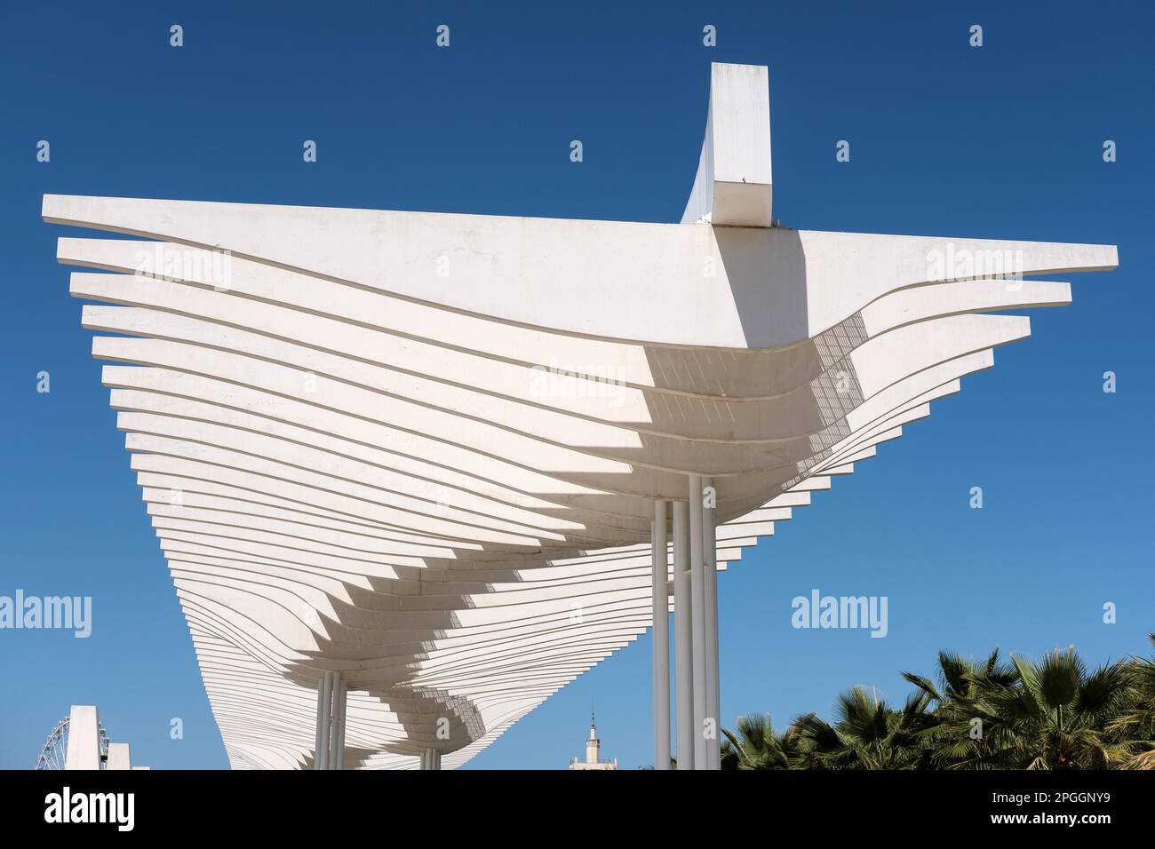 Modern Pergola in the Harbour Area of Malaga Stock Photo - Alamy