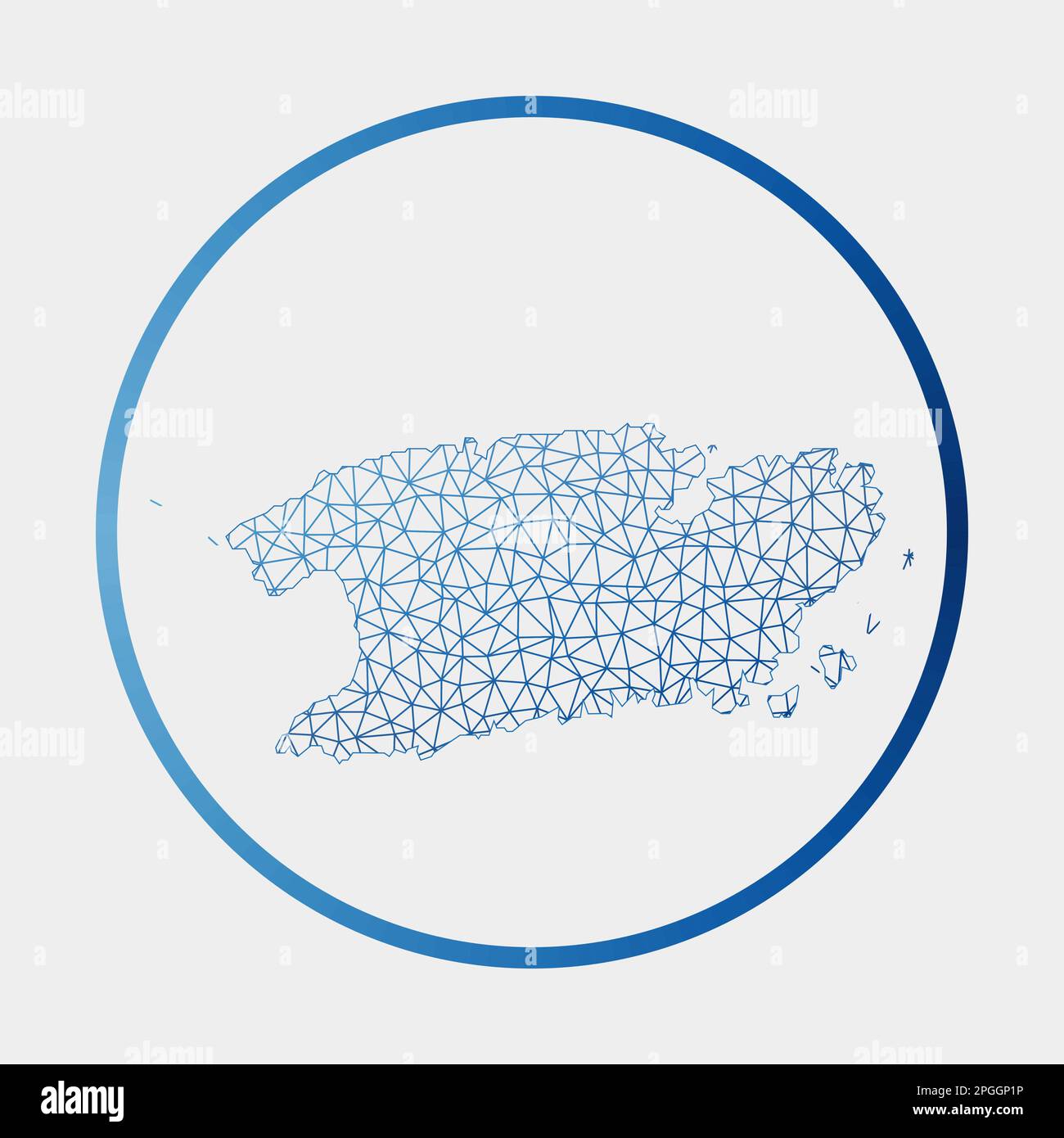 Vis icon. Network map of the island. Round Vis sign with gradient ring ...