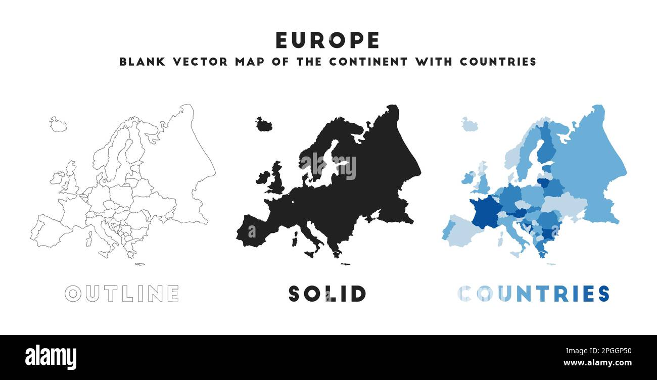 Europe map. Borders of Europe for your infographic. Vector continent ...