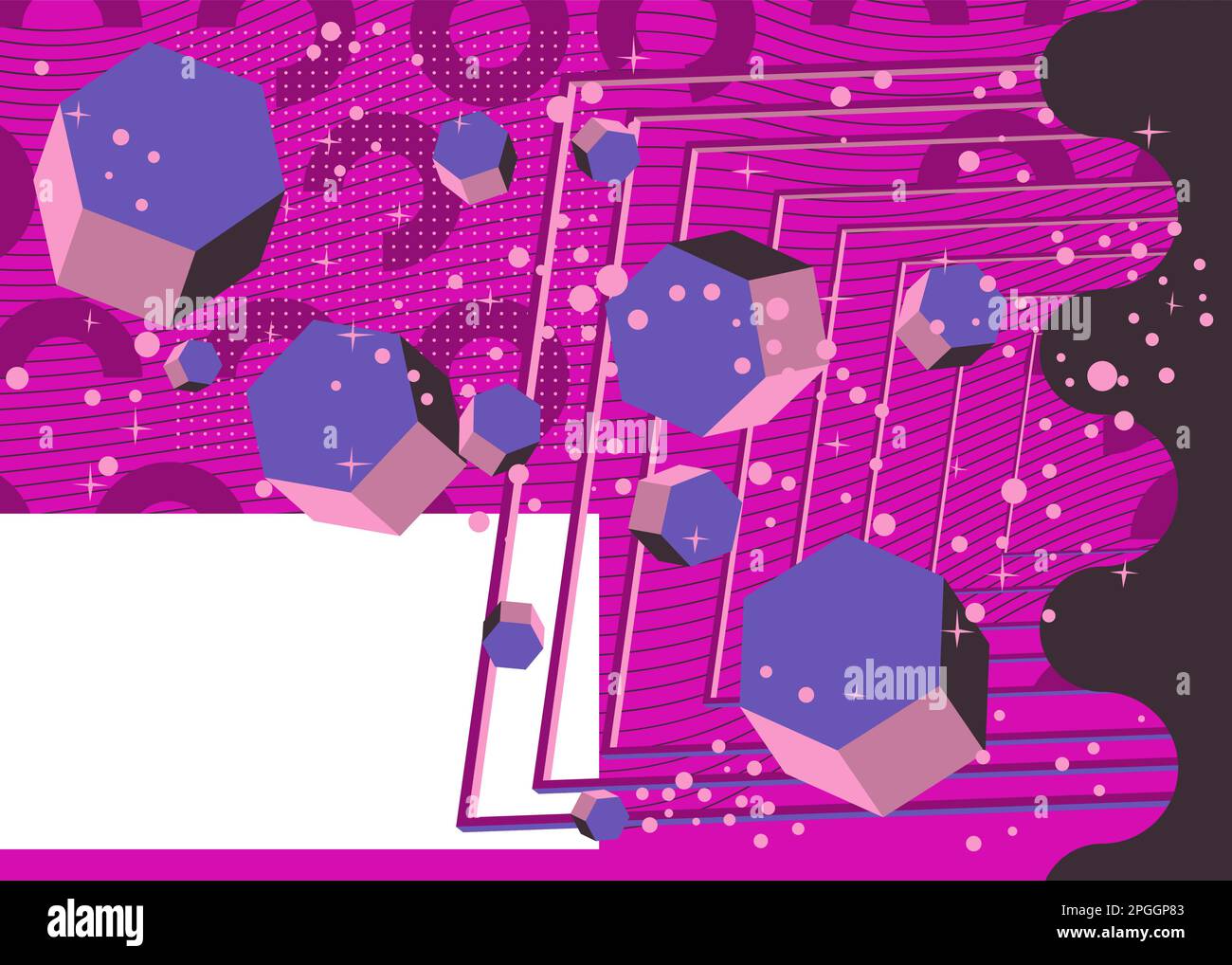 Vintage Purple geometrical graphic shapes template. Minimal abstract ...