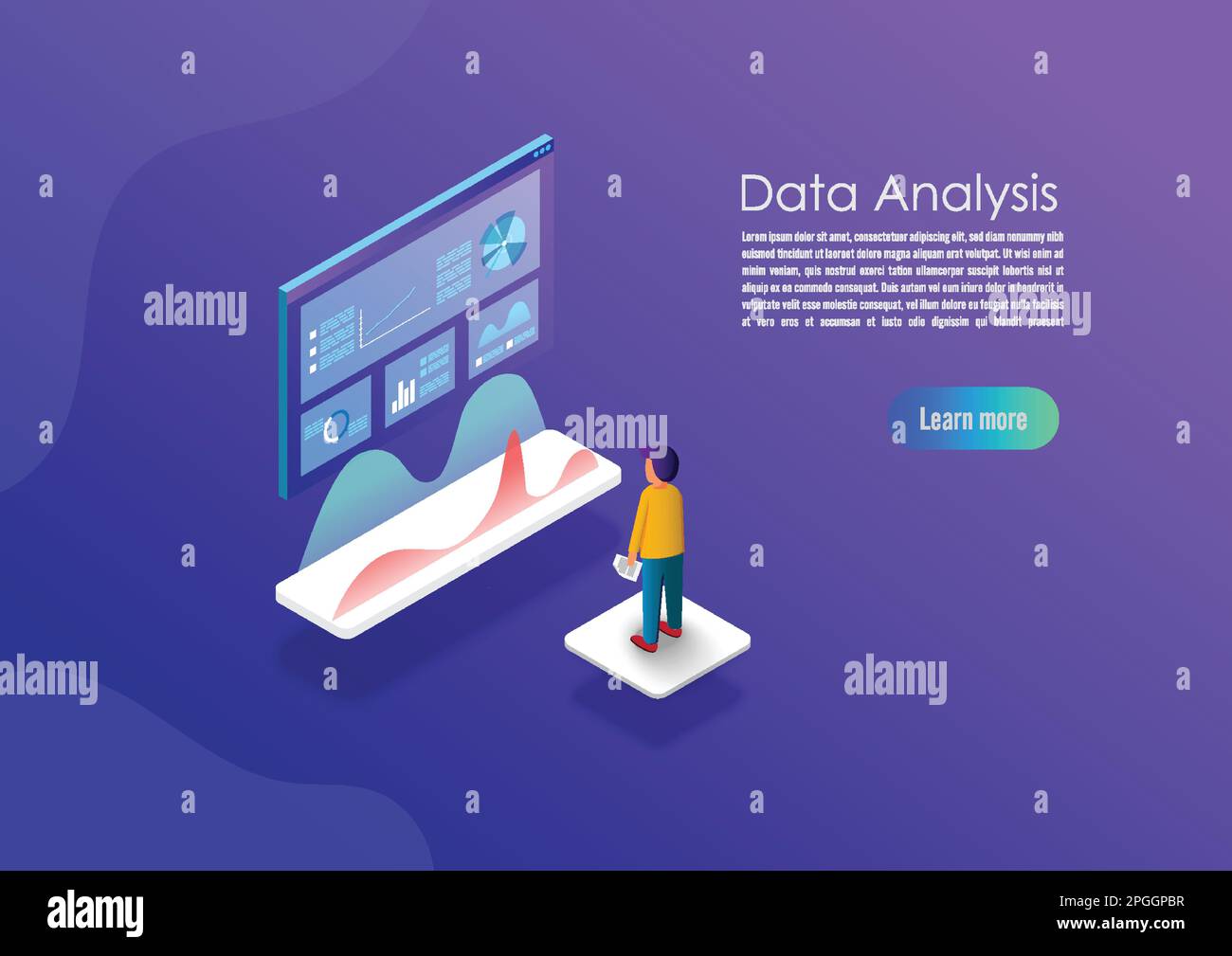 Isometric Data Analytics Concept Banner Can Use For Web Banner