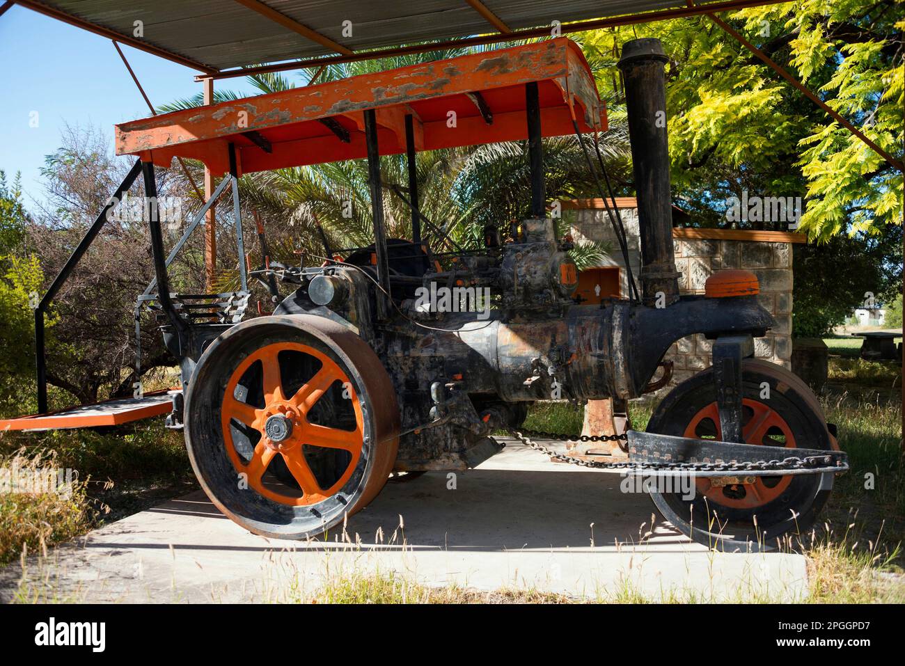 Steam Road Roller, Museum, Old Fort, Grootfontein, Namibia Stock Photo ...