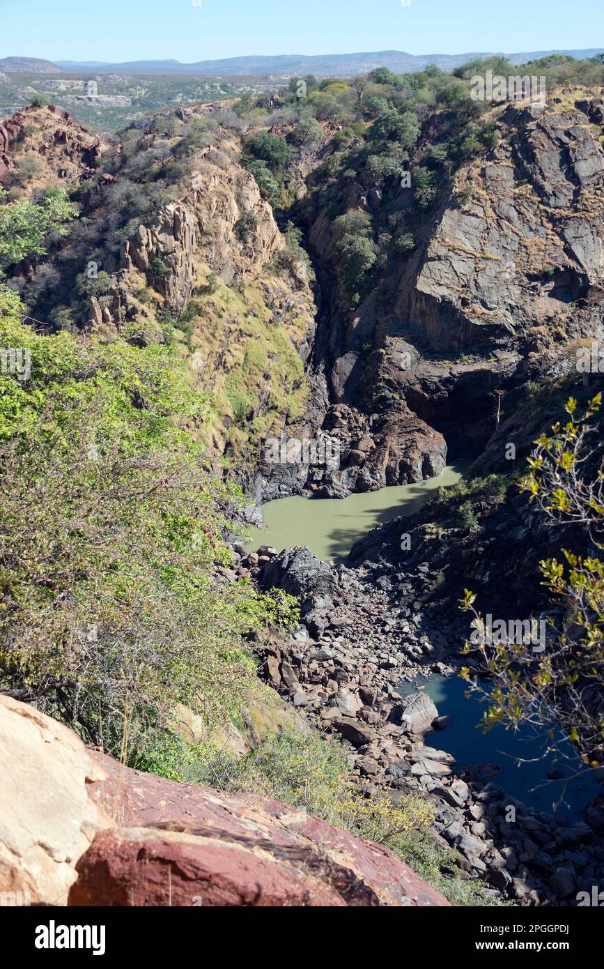 Ruacana Falls without water, Namibia Stock Photo - Alamy