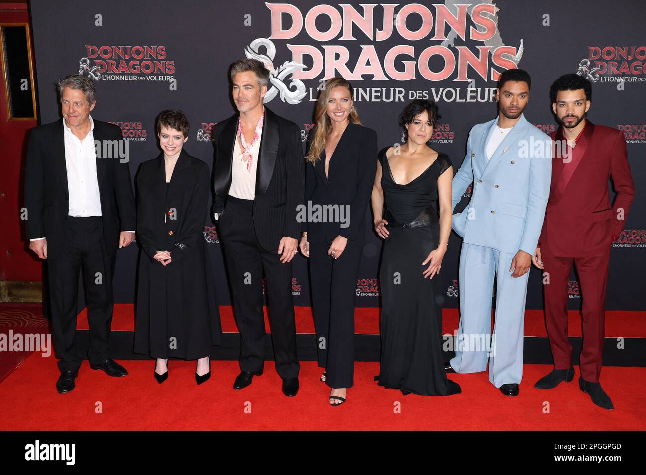 Paris, France. 22nd March, 2023. Sophia Lillis, Hugh Grant, Chris Pine ...