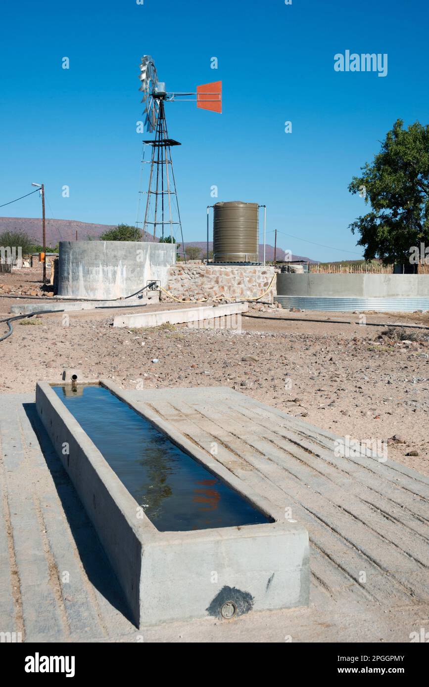 Well, wind turbine, water supply, C43, south of Palmwag, Damaraland ...