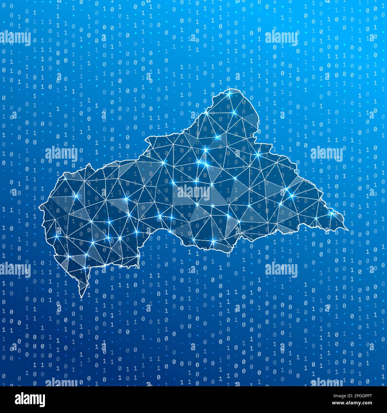 Network map of CAR. Country digital connections map. Technology ...