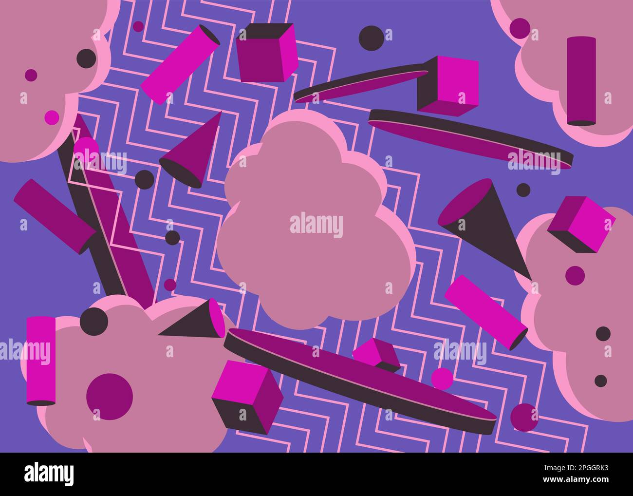 Vintage Purple geometrical graphic shapes template. Minimal abstract ...