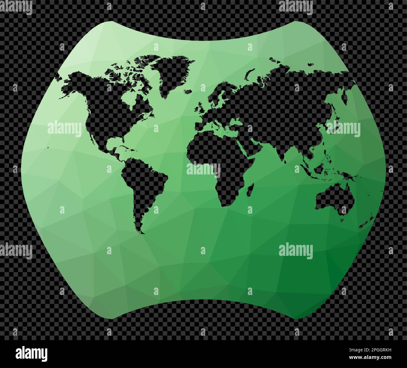 World map. Larrivee projection. Polygonal map of the world on ...