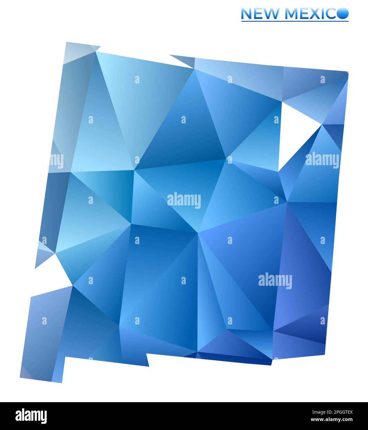 Vector polygonal New Mexico map. Vibrant geometric US state in low poly ...