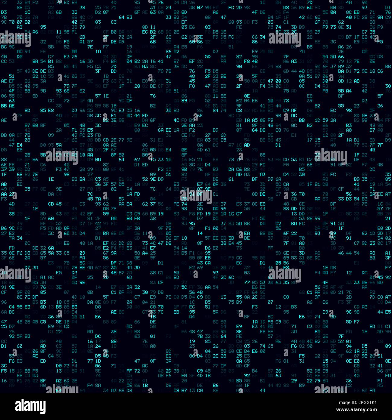 Tech background. Cyan sparse hexadecimal pairs background. Big sized ...