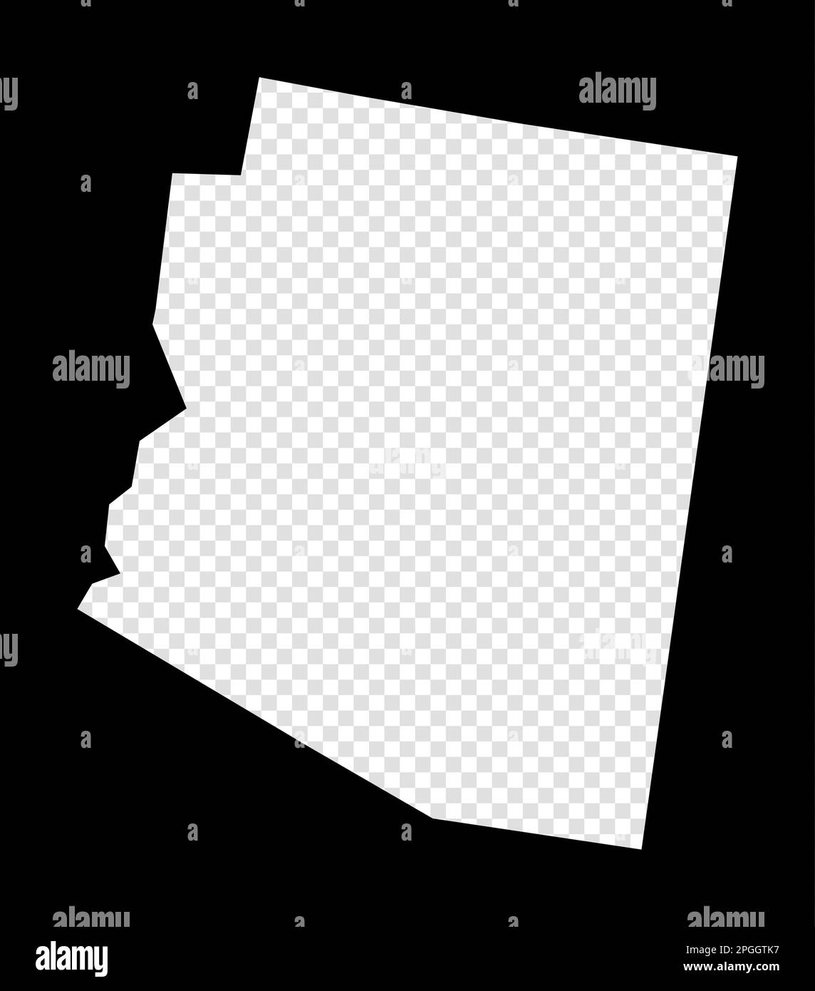 Stencil map of Arizona. Simple and minimal transparent map of Arizona ...