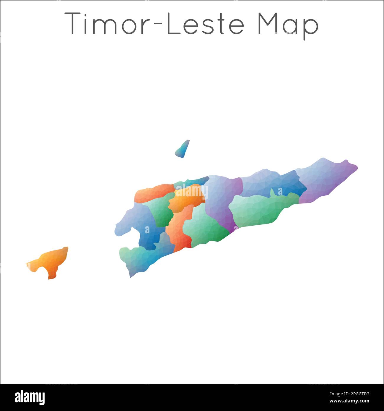 Low poly map of Timor-Leste. Timor-Leste geometric polygonal, mosaic ...