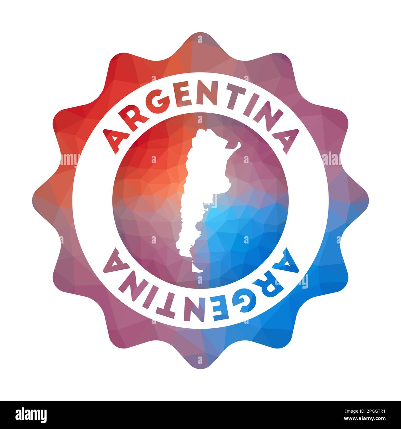 Argentina low poly logo. Colorful gradient travel logo of the country ...