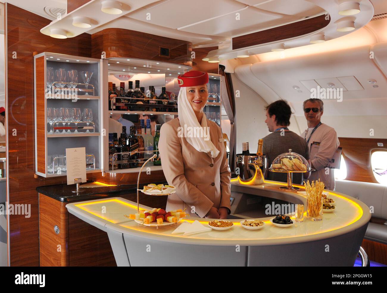 Flight bar, business class, Airbus A380, ILA, Berlin-Schoenefeld ...
