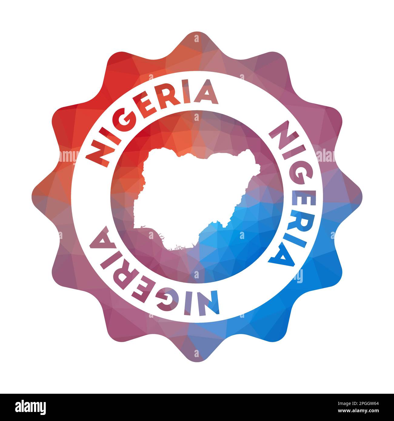 Nigeria low poly logo. Colorful gradient travel logo of the country in ...