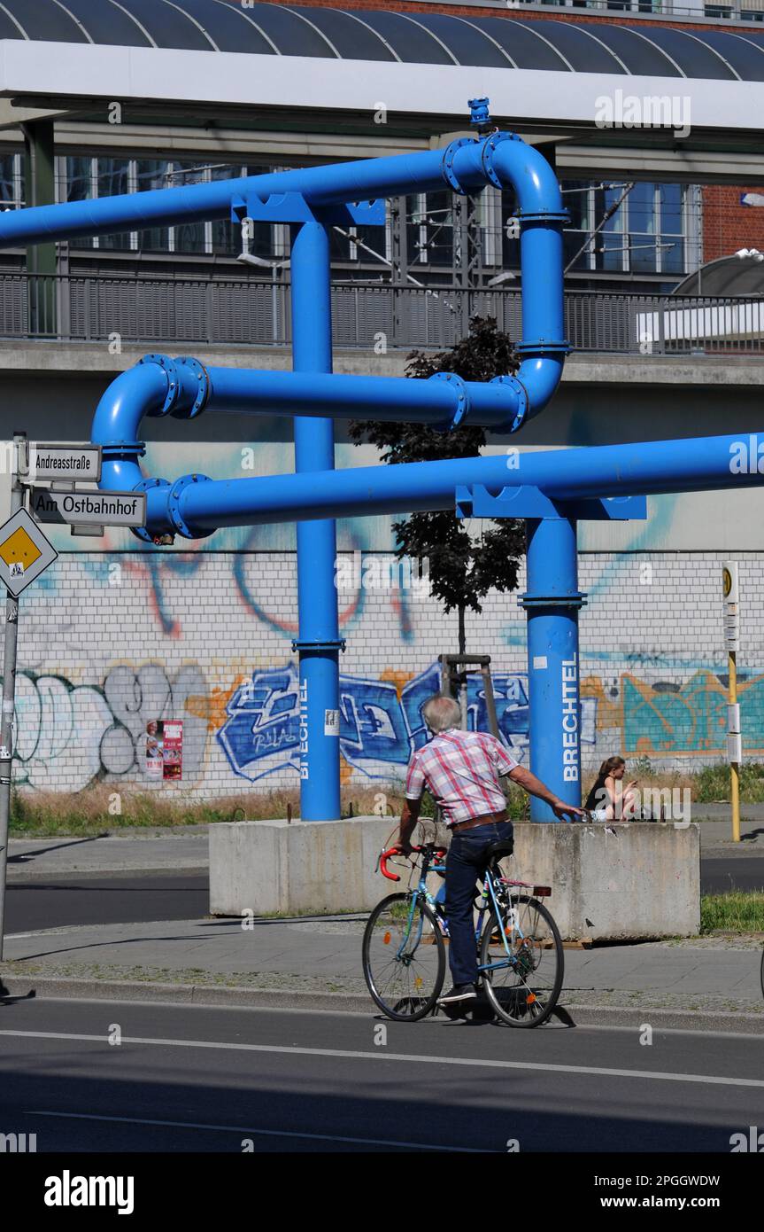 Water pipes, Andreasstrasse, Friedrichshain, Berlin, Germany Stock ...