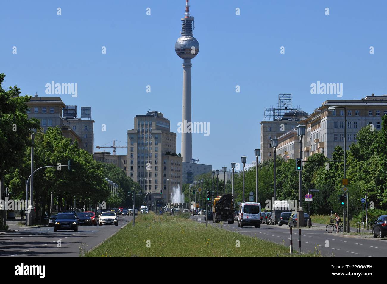 TV Tower, Karl-Marx-Allee, Friedrichshain, Berlin, Germany Stock Photo ...