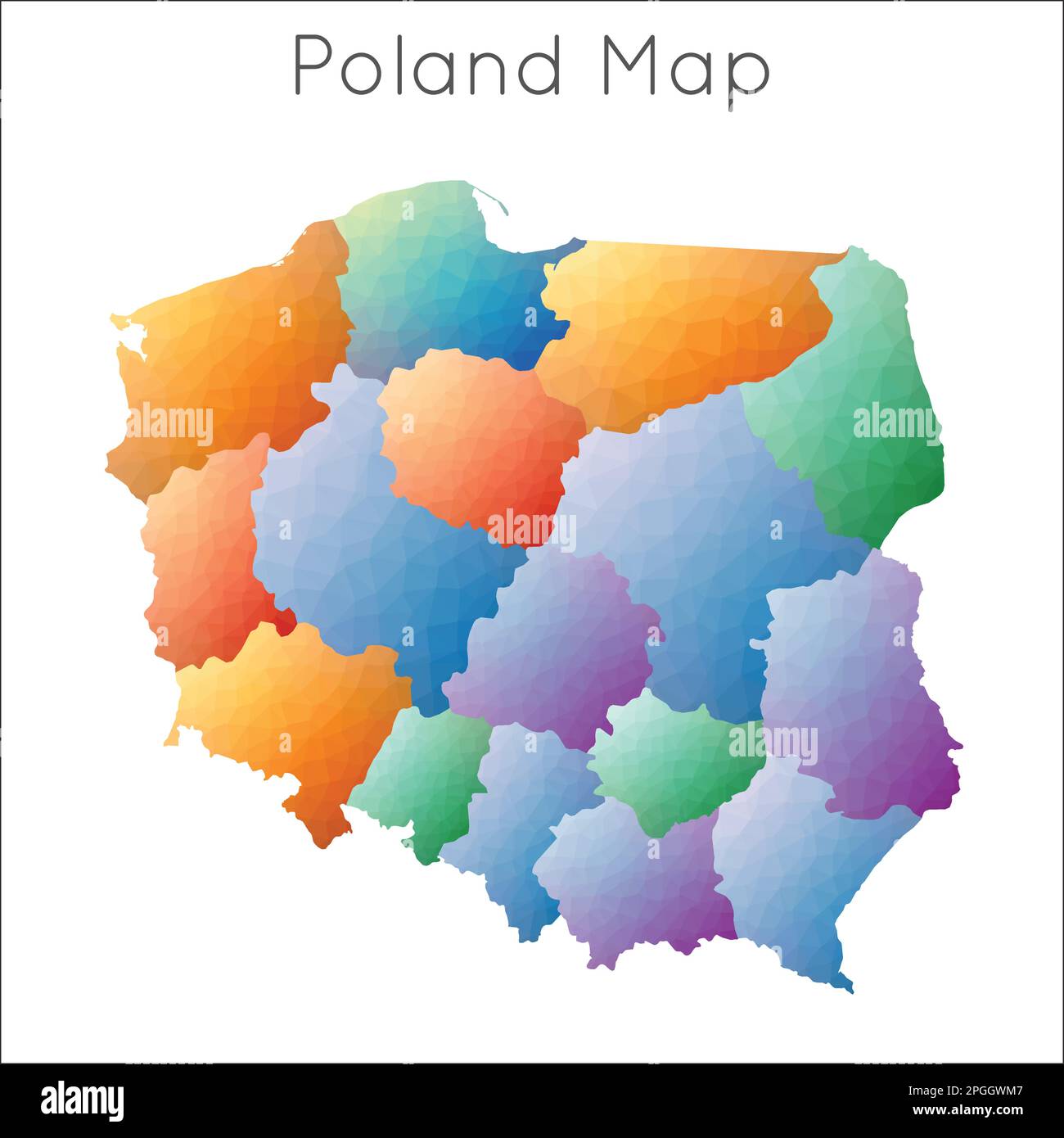 Low poly map of Poland. Poland geometric polygonal, mosaic style map ...
