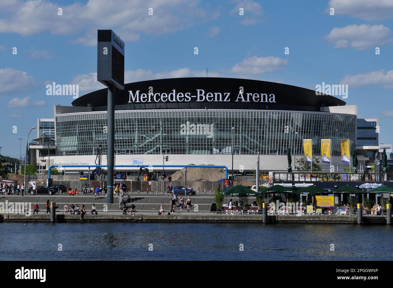 Mercedes Benz Arena, Muehlenstrasse, Spree, Friedrichshain, Berlin ...