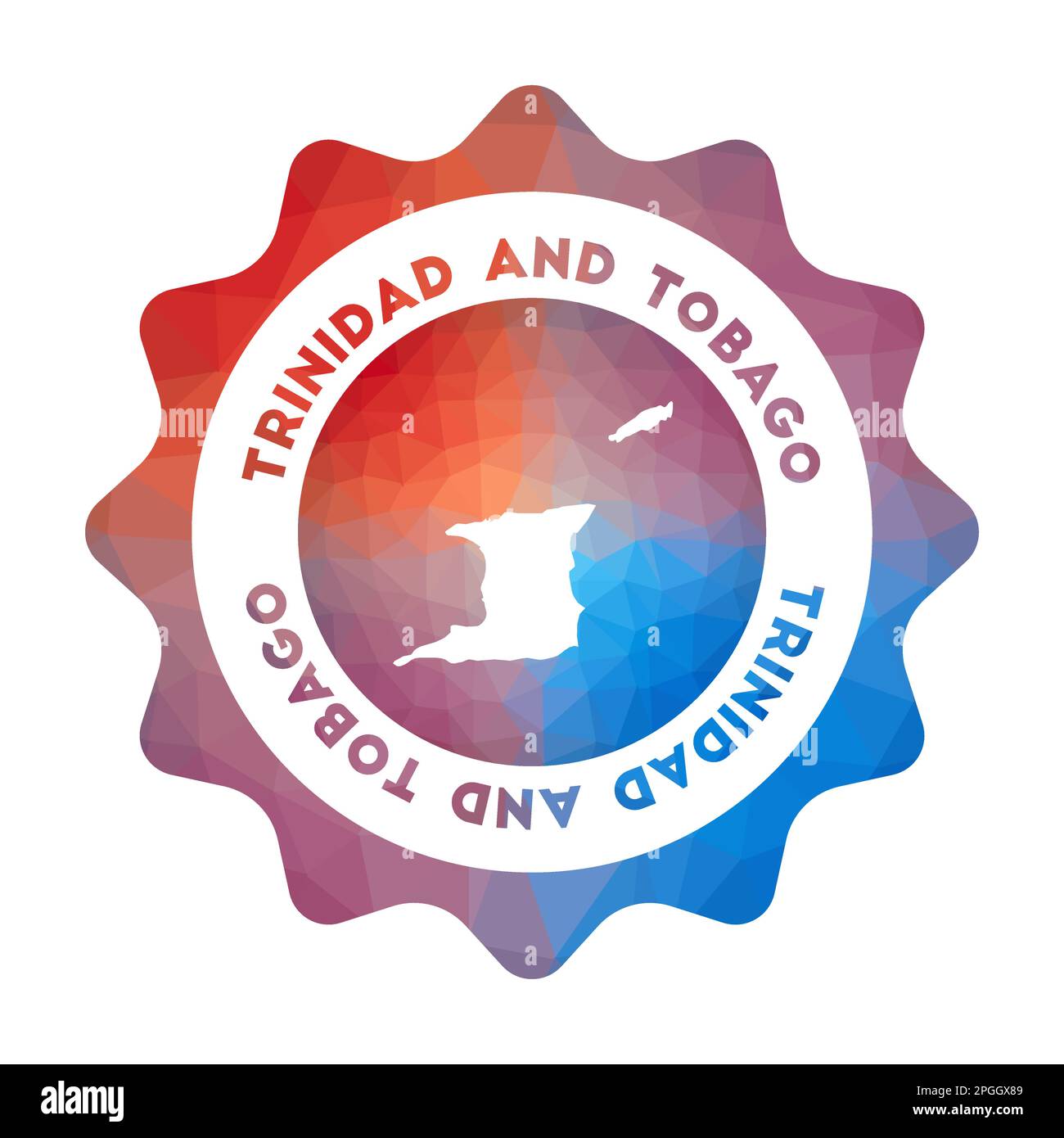 Trinidad and Tobago low poly logo. Colorful gradient travel logo of the ...