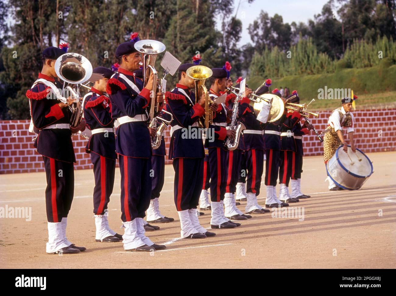 Students Beating retreat during Founder's Day Parade, The Lawrence ...