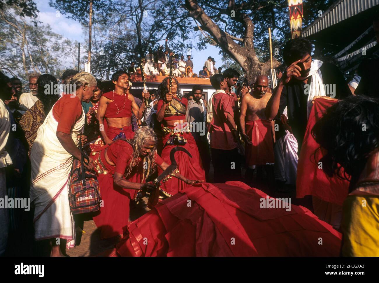 Velichappadu Oracles in Bharani festival in Kodungallur, Kerala, India ...