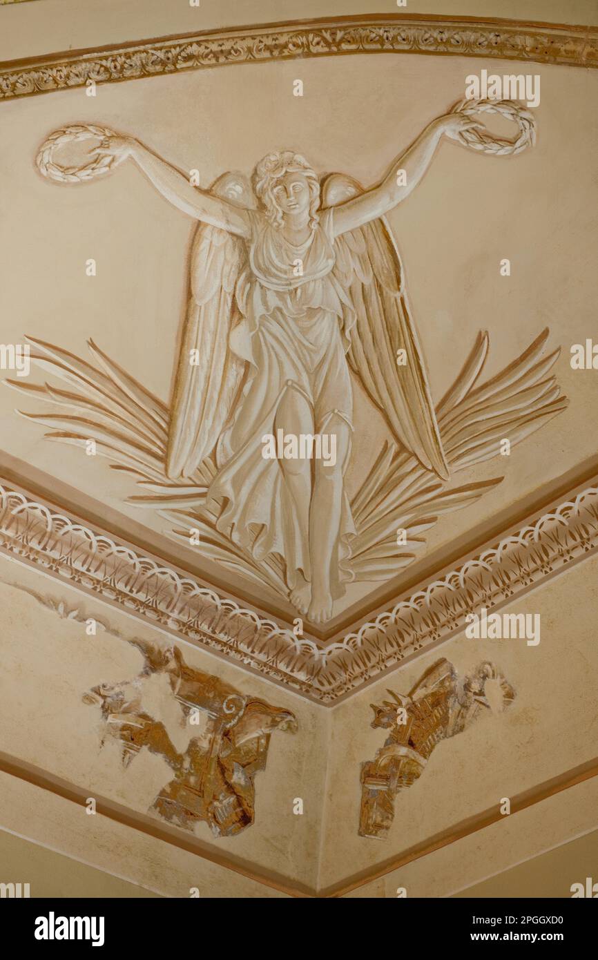 Mural, Fresco, Villa dei Mulini, Exile residence of Emperor Napoleon ...