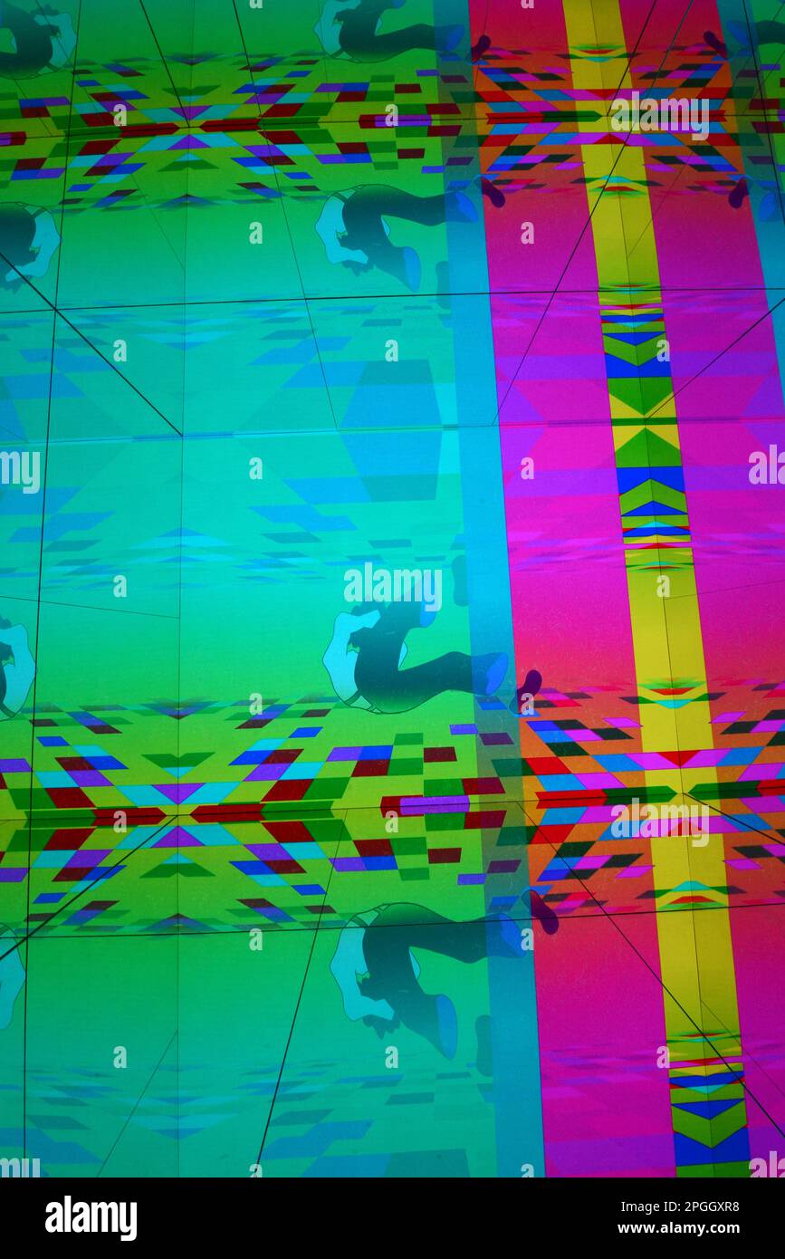A digital art exhibit at the M+ museum in the west Kowloon cultural district in Hong Kong Stock ...