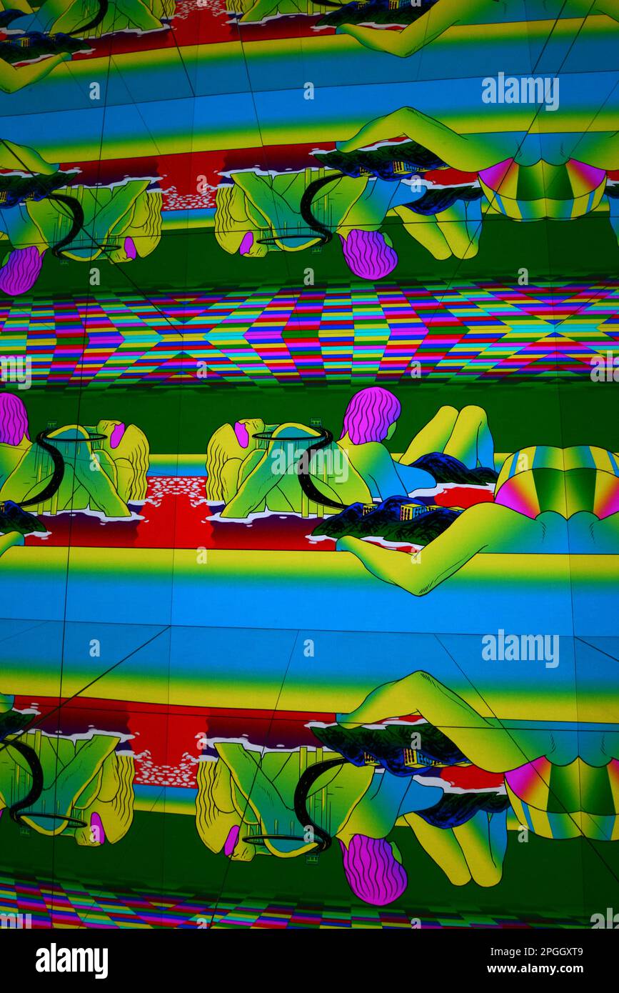 A digital art exhibit at the M+ museum in the west Kowloon cultural ...