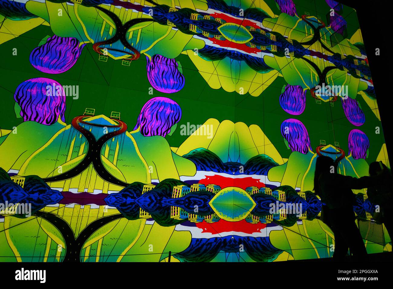 A digital art exhibit at the M+ museum in the west Kowloon cultural district in Hong Kong Stock ...