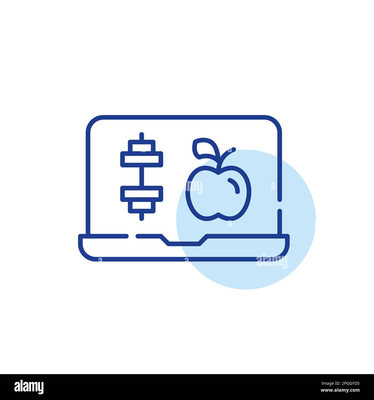 Healthy diet and exercise routine app. Pixel perfect, editable stroke ...