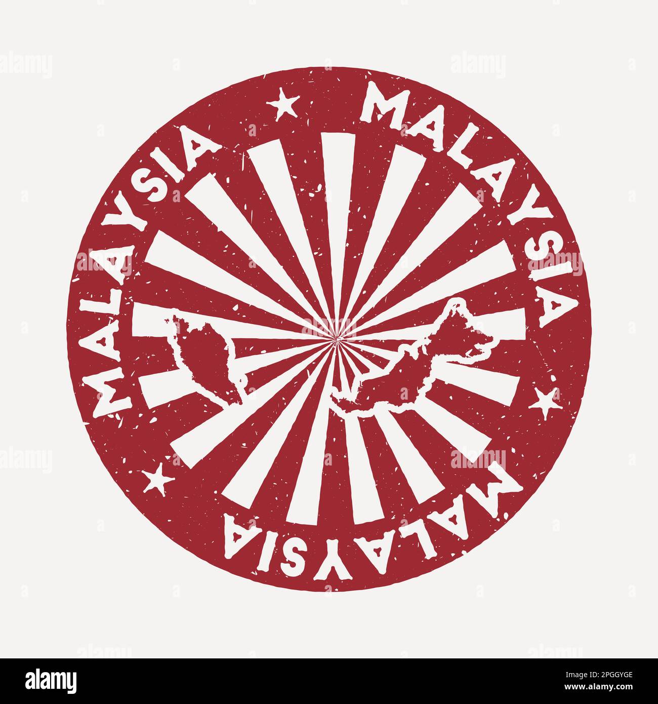 Malaysia stamp. Travel red rubber stamp with the map of the country ...