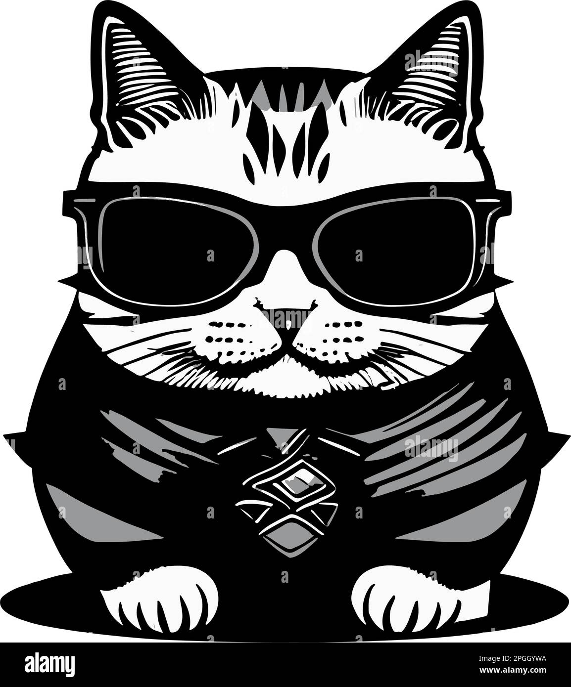 funny ninja cat vector, action, cat, clip art, doodle, fight, fighter ...