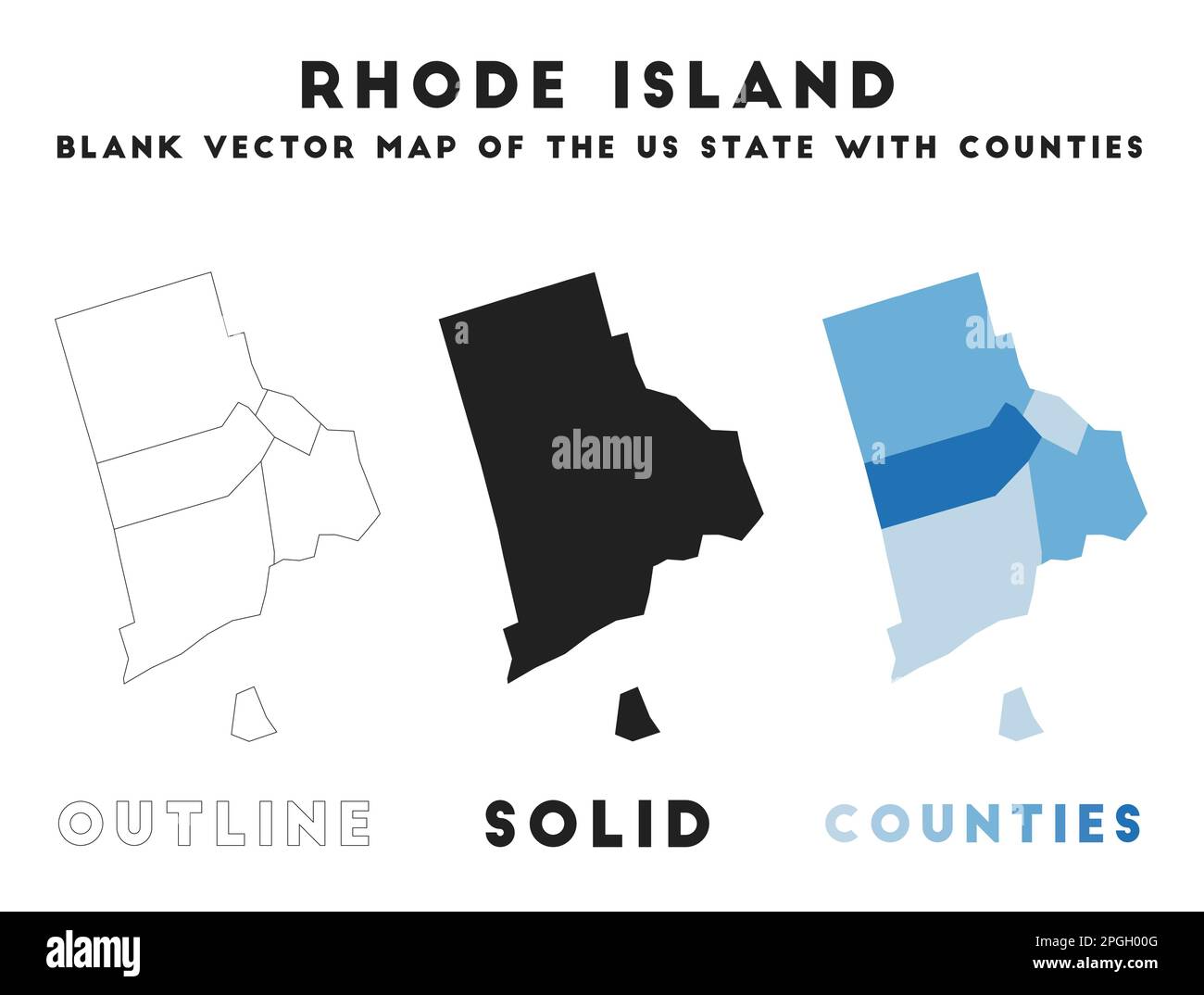 Rhode Island map. Borders of Rhode Island for your infographic. Vector ...