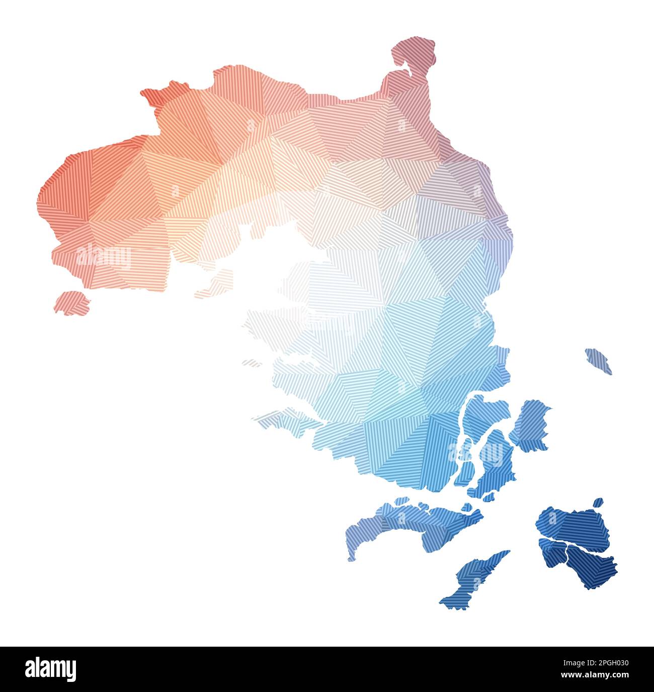 Map of Bintan Island. Low poly illustration of the island. Geometric ...