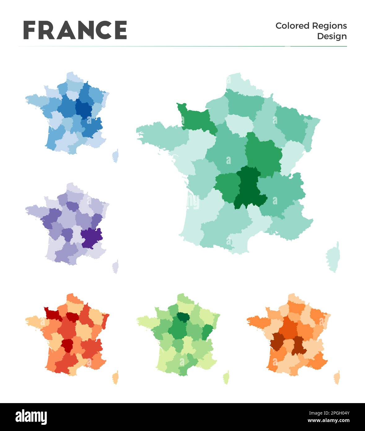 France map collection. Borders of France for your infographic. Colored ...