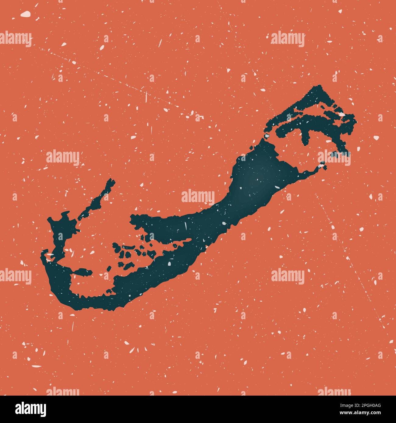 Bermuda vintage map. Grunge map of the island with distressed texture ...