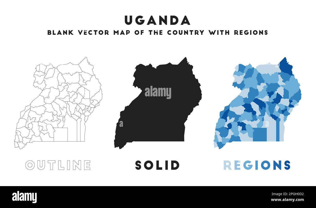Uganda map. Borders of Uganda for your infographic. Vector country ...