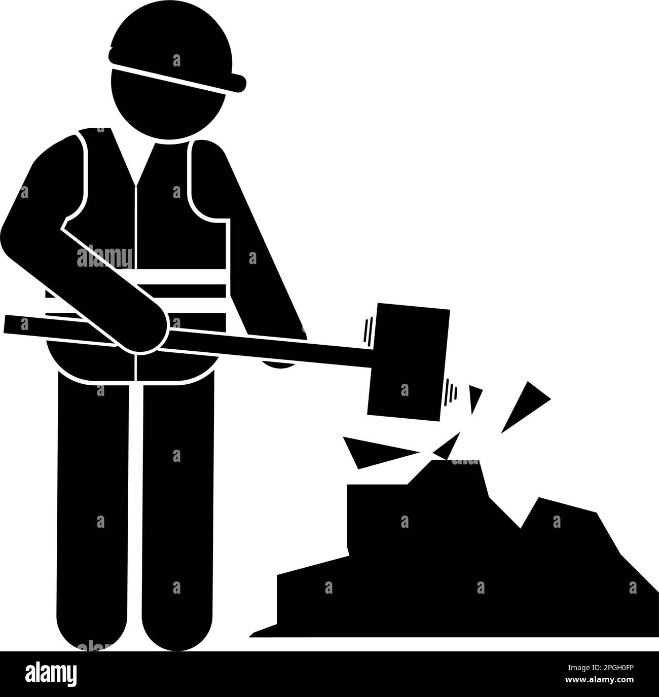 Concrete dust construction worker Stock Vector Images - Alamy