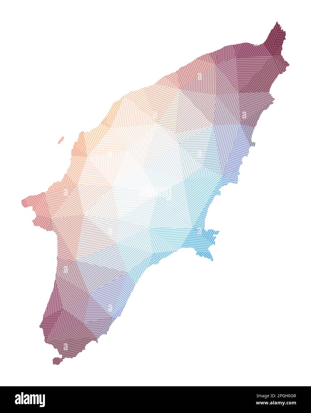 Map of Rhodes. Low poly illustration of the island. Geometric design ...