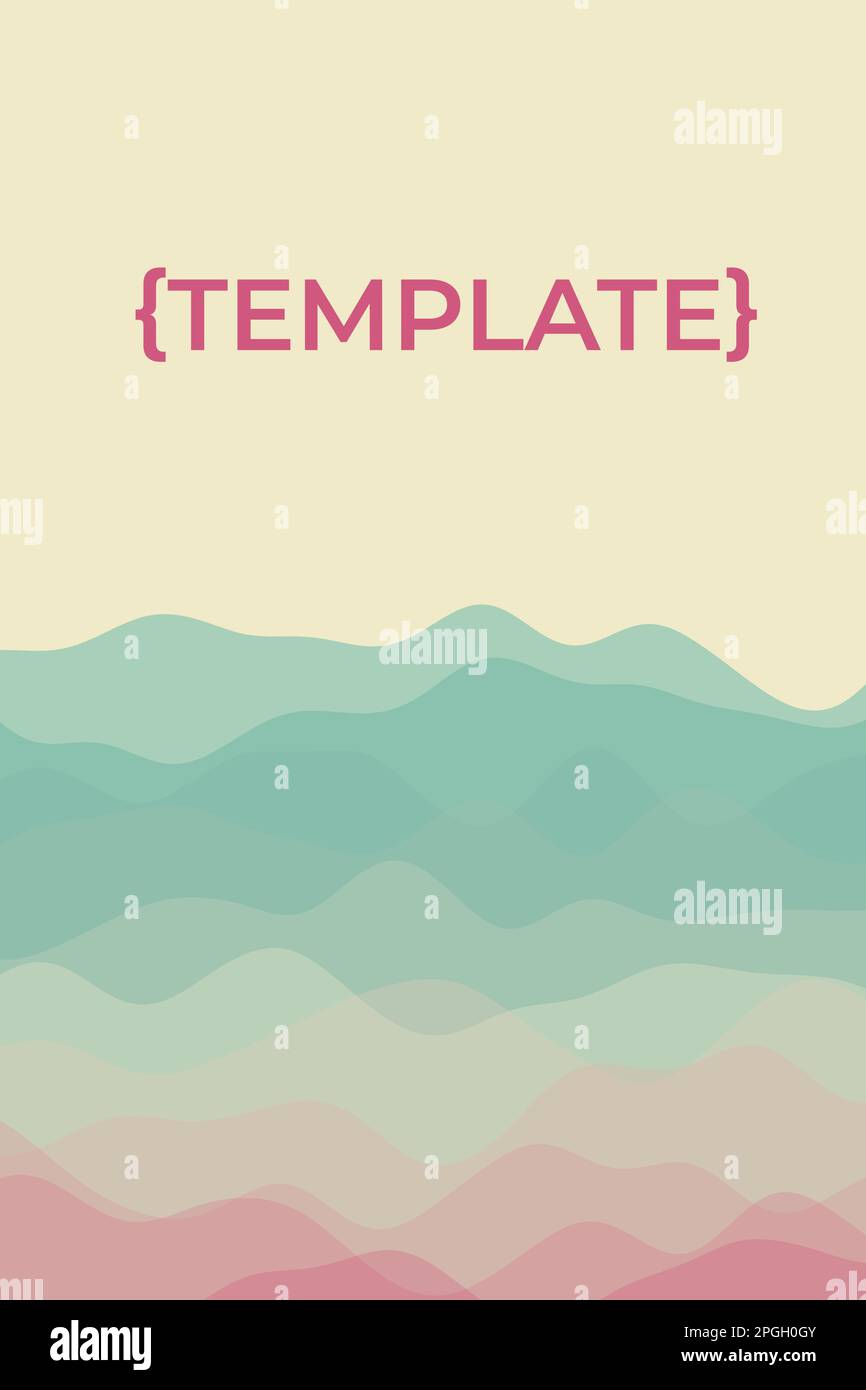 Cover page template. Page template with soft curves in teal and rose ...