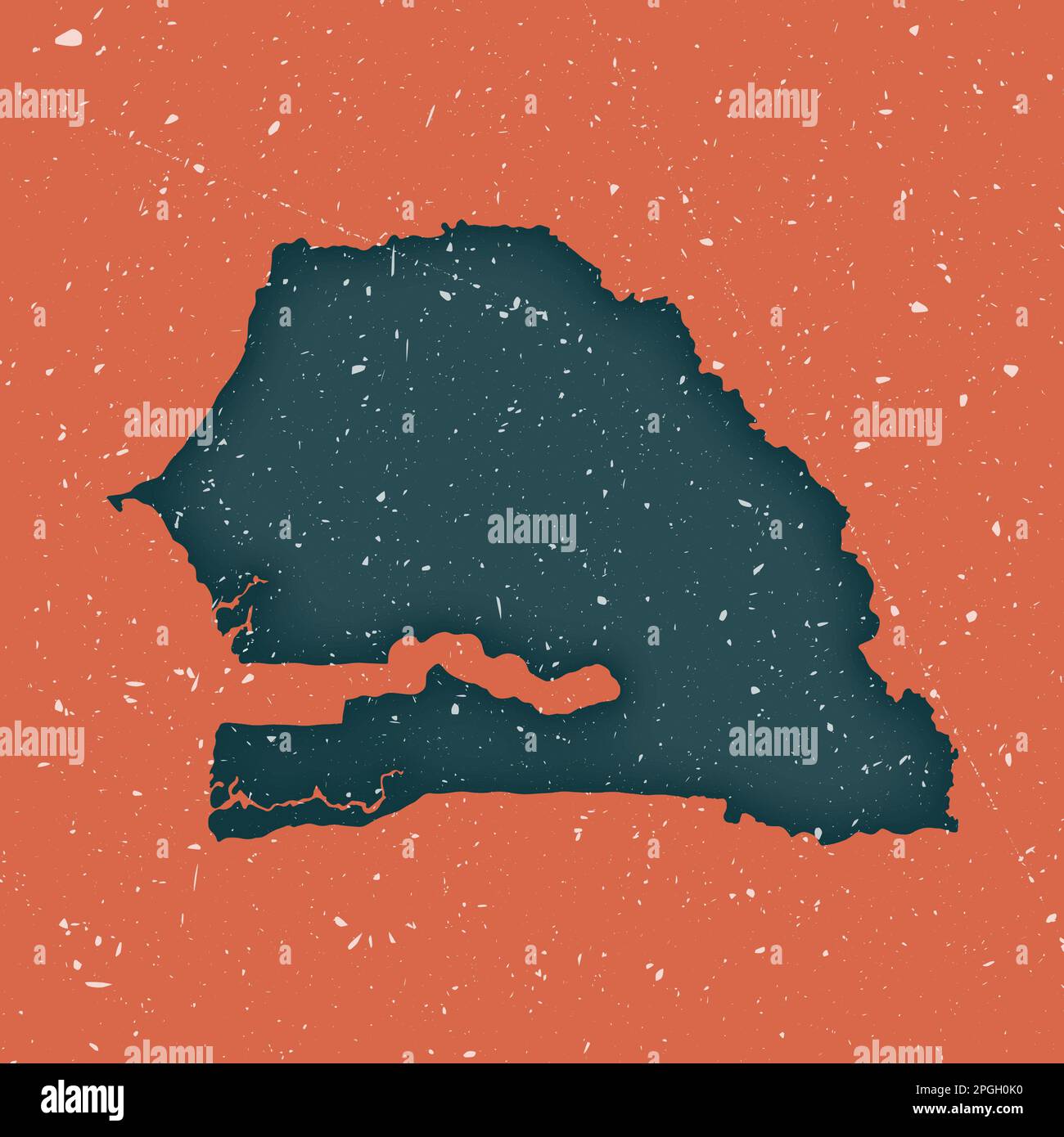 Senegal vintage map. Grunge map of the country with distressed texture ...