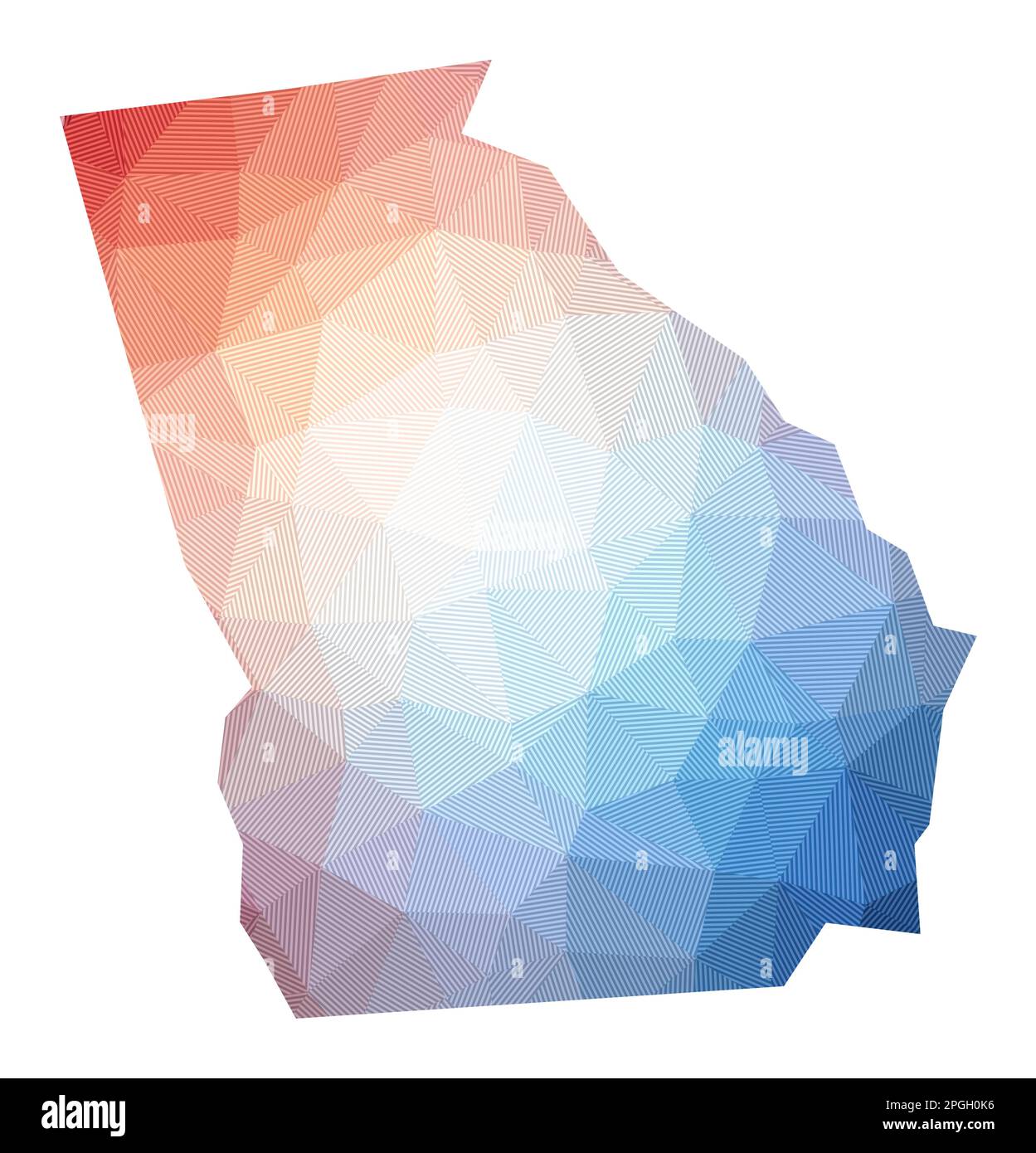 Map of Georgia. Low poly illustration of the US state. Geometric design ...