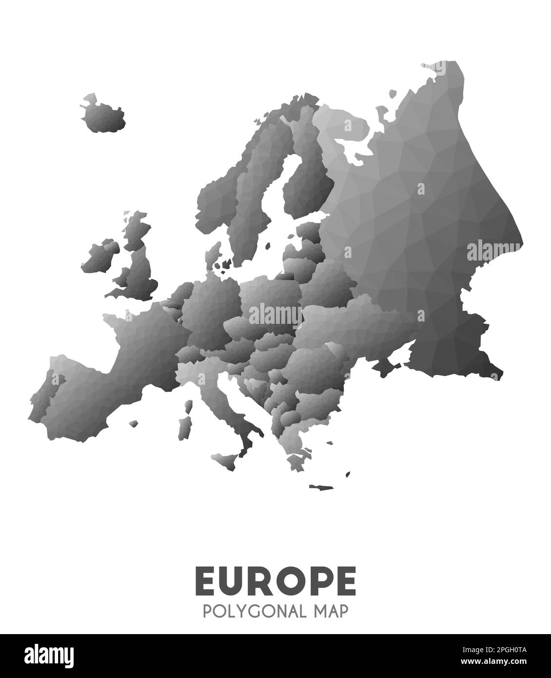 Europe Map. Actual low poly style continent map. Flawless vector ...