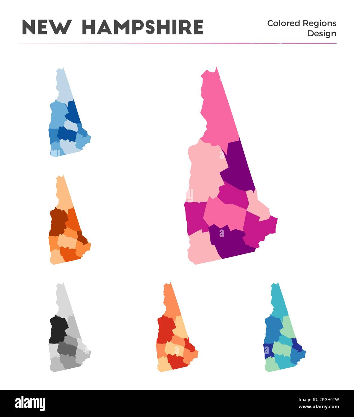 New Hampshire map collection. Borders of New Hampshire for your ...