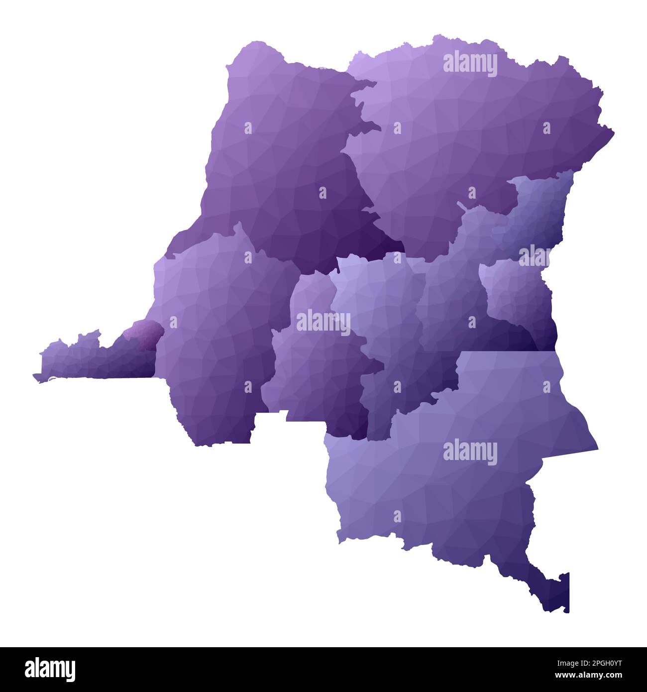DR Congo map. Geometric style country outline. Exceptional violet ...