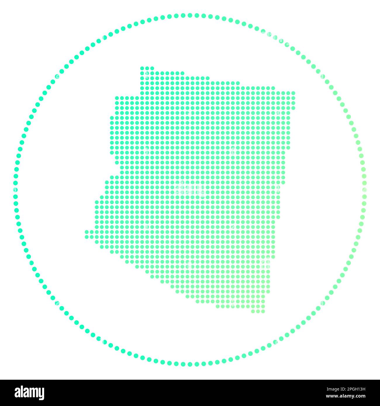 Arizona digital badge. Dotted style map of Arizona in circle. Tech icon ...