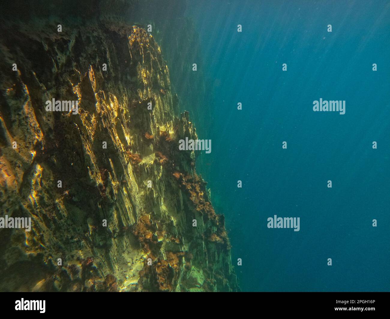 A rough rock below the water in Coron, Palawan in the Philippines with ...