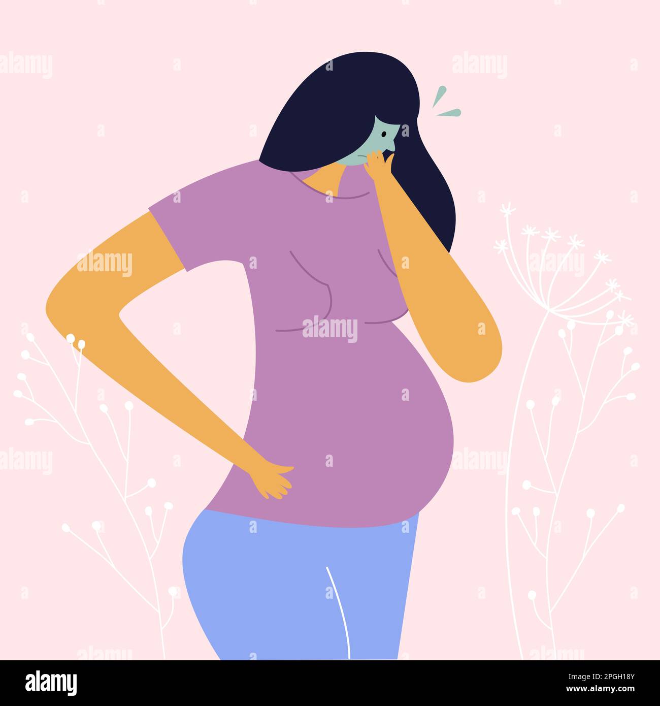 Woman vomiting hand Stock Vector Images - Alamy